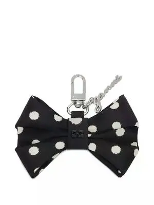 GANNI Polka Dot Bow Keyring - Black