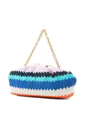 Missoni Zigzag Woven Clutch With Chain Strap