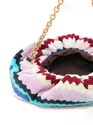 Missoni Zigzag Woven Clutch With Chain Strap