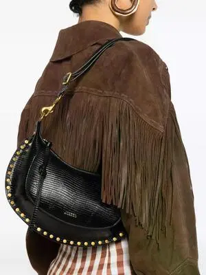 Isabel Marant Oskan Lizard-effect Studded Shoulder Bag