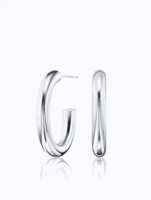 BRIONY RAYMOND Jumbo Sloan Secret Diamond Hoop Earrings - 18 Karat White Gold