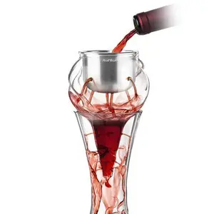 Final Touch Conundrum Stainless Steel Aerator For Wine Decanters - Clear