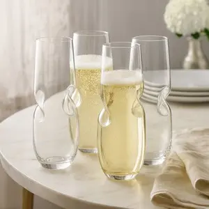 Final Touch Bubbles Sparkling Wine / Champagne Stemless Glassesset Of 4