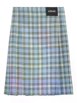 Loewe Pleated Wool-blend Skirt
