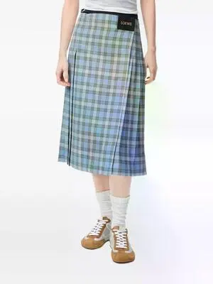 Loewe Pleated Wool-blend Skirt