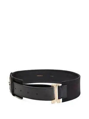 Victoria Beckham Logo-buckle Leather Belt - Black