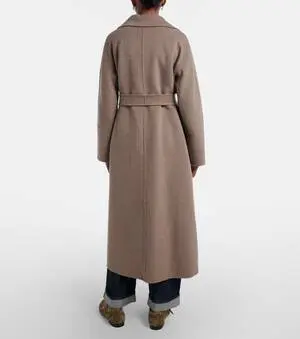 Max Mara Elisa Virgin Wool Wrap Coat - Beige