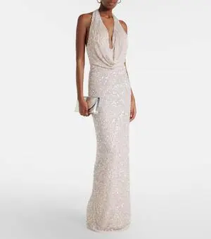 Rachel Gilbert Embellished Bustier Gown