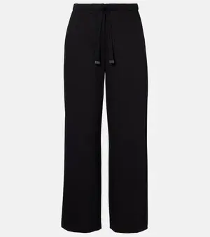 Max Mara Argenta Virgin Wool Crêpe Wide-leg Pants - Black