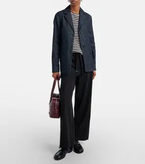 Max Mara Argenta Virgin Wool Crêpe Wide-leg Pants - Black