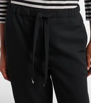 Max Mara Argenta Virgin Wool Crêpe Wide-leg Pants - Black