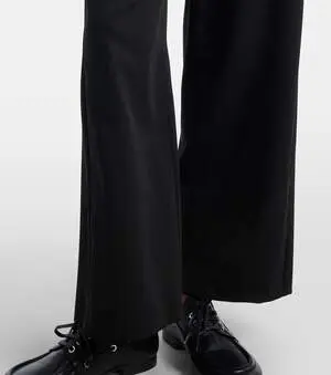 Max Mara Argenta Virgin Wool Crêpe Wide-leg Pants - Black