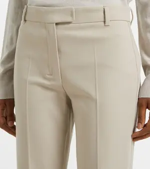 Max Mara Cropped Straight Leg Pants - Beige