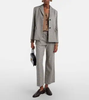 Max Mara Nadia Checked Wool And Cotton Blazer