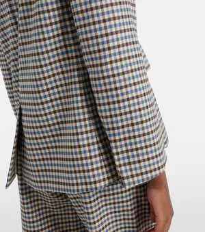 Max Mara Nadia Checked Wool And Cotton Blazer