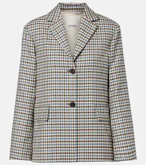 Max Mara Nadia Checked Wool And Cotton Blazer - Multicoloured