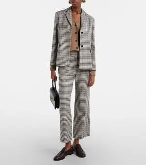 Max Mara Nadia Checked Wool And Cotton Blazer