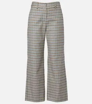 Max Mara Michelle Wool And Cotton Wide-Leg Pants Multicoloured