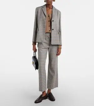 Max Mara Michelle Wool And Cotton Wide-leg Pants
