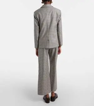 Max Mara Michelle Wool And Cotton Wide-leg Pants