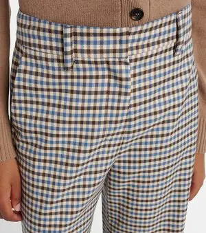 Max Mara Michelle Wool And Cotton Wide-leg Pants