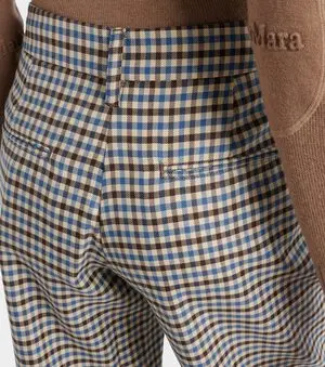 Max Mara Michelle Wool And Cotton Wide-leg Pants