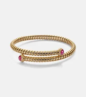 Marina B 18kt Yellow Bangle With Rubies And Diamonds - Gold