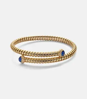 Marina B 18kt Yellow Bangle With Sapphires And Diamonds - Gold