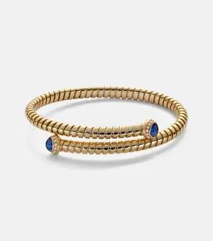 Marina B 18kt Yellow Bangle With Sapphires And Diamonds - Gold
