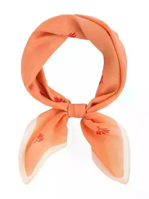 STONE PARIS Floral-print Cotton Scarf - Orange