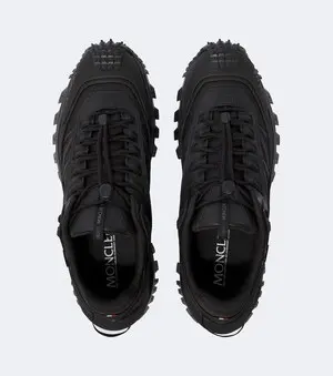 Moncler Trailgrip Gtx Leather-trimmed Sneakers - Black