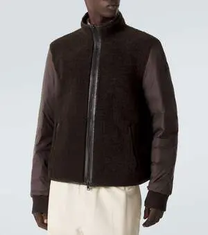 Moncler Reversible Shearling Down Jacket - Brown