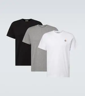 Moncler Set Of 3 Cotton Jersey T-shirts - White
