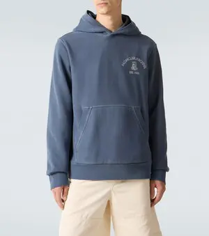 Moncler Logo Cotton Hoodie - Blue