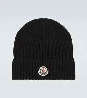 Moncler Archivio Ribbed-knit Cotton Beanie - Black