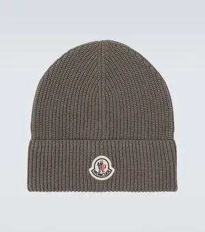 Moncler Archivio Ribbed-knit Cotton Beanie - Grey