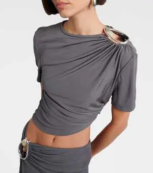 Christopher Esber Orica Embellished Jersey Top