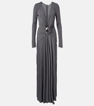 Christopher Esber Orica Embellished Jersey Maxi Dress - Blue