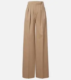 Max Mara Quorum Virgin Wool Wide-leg Pants - Beige