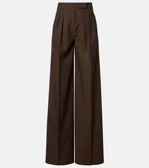 Max Mara Quorum Virgin Wool Wide-leg Pants - Brown