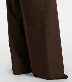 Max Mara Quorum Virgin Wool Wide-leg Pants - Brown