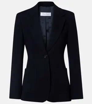 Max Mara Virgin Wool Jersey Blazer - Blue