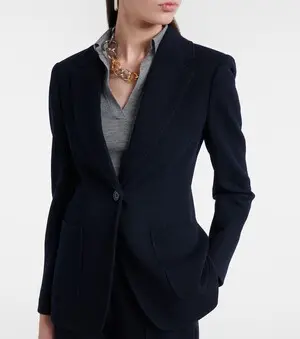 Max Mara Virgin Wool Jersey Blazer - Blue