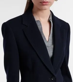 Max Mara Virgin Wool Jersey Blazer - Blue