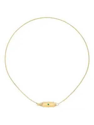 MARIE LICHTENBERG Micro Coco Emerald Locket Necklace - Gold