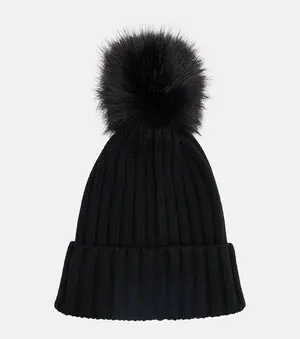 Moncler Ribbed-knit Virgin Wool Beanie - Black