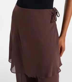 Christopher Esber Sheer Wide-leg Silk Pants - Brown