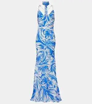 ALEXANDRA MIRO Isla Scarf-detail Printed Gown