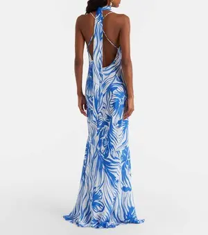 ALEXANDRA MIRO Isla Scarf-detail Printed Gown