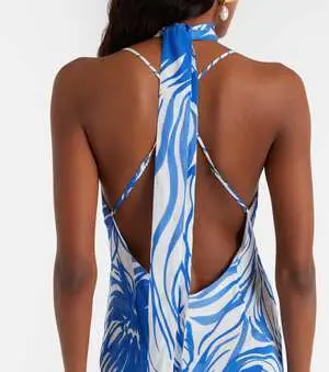 ALEXANDRA MIRO Isla Scarf-detail Printed Gown